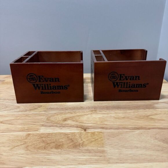 Ethan Williams | Dining | Evan Williams Bourbon Wooden Bar Caddy Napkin ...